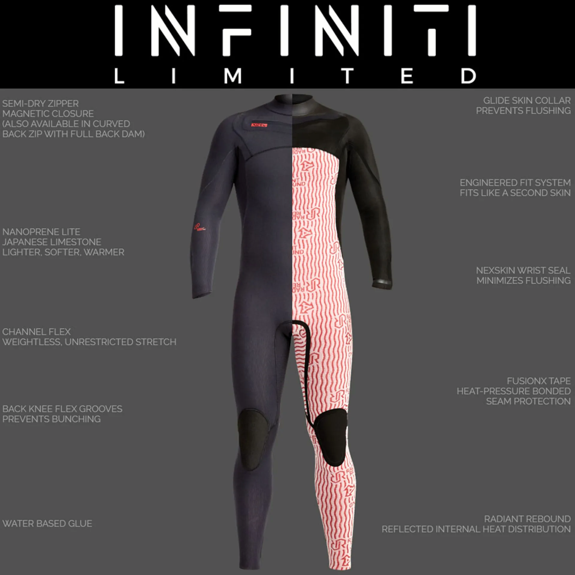 Xcel Mens Infiniti Ltd Edition 4/3 Wetsuit Black